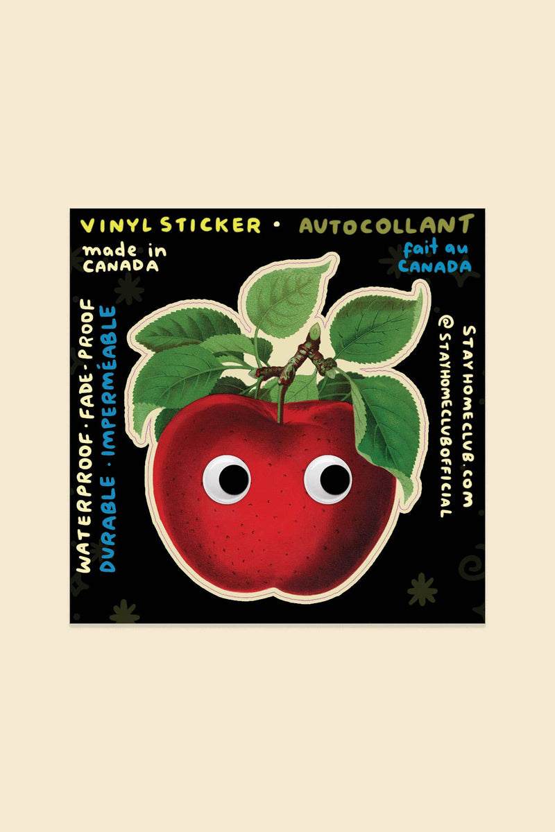 Googly Apple Sticker | Waterproof Vinyl Sticker – made590