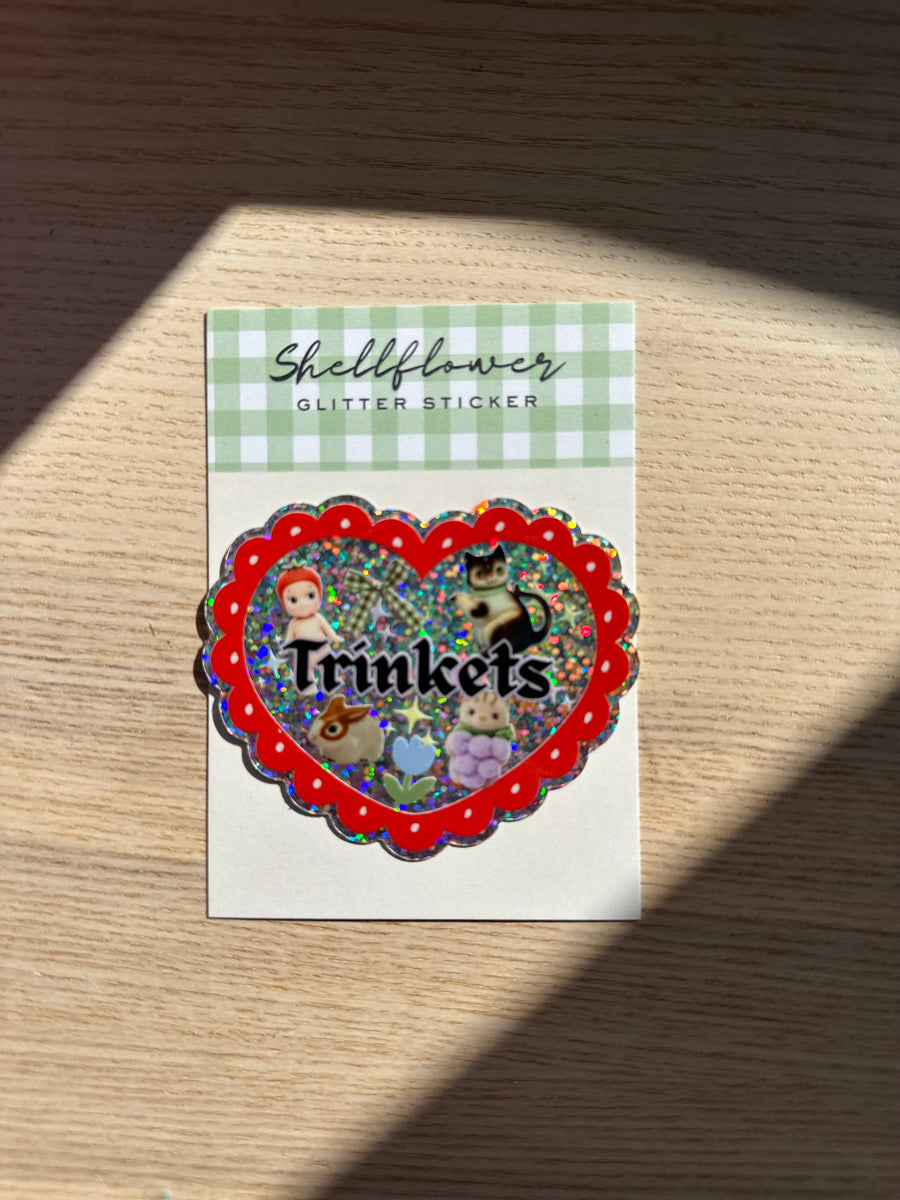 Trinkets Glitter Vinyl Sticker – made590