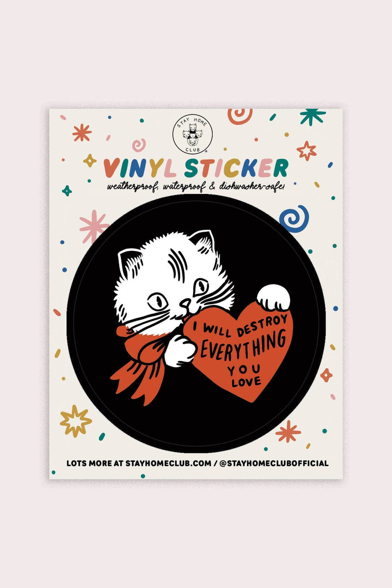 Destroy (Cat) Sticker | Waterproof Vinyl Sticker – made590